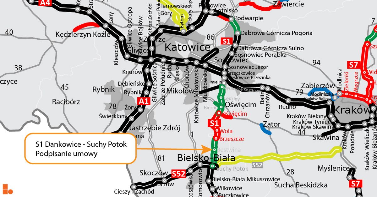 Droga ekspresowa S1 Mysłowice - Bielsko-Biała - Investmap.pl